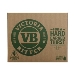 Buy Victoria Bitter Bottle 375ml 24 Pack | Coles