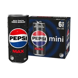 Buy Pepsi Max No Sugar Cola Soft Drink Cans Multipack 375ml x 24 Pack ...