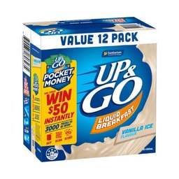 Buy UP&GO Liquid Breakfast Choc Ice 12x250ml 3L | Coles