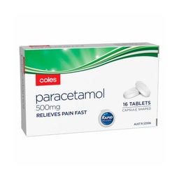 Buy Coles Paracetamol Caplets 16 Pack | Coles