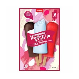 Buy Coles Lemonade Ice Poles 8 Pack 440mL | Coles