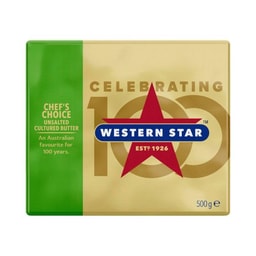 Buy Western Star Dairy Butter Unsalted Cultured 250g | Coles