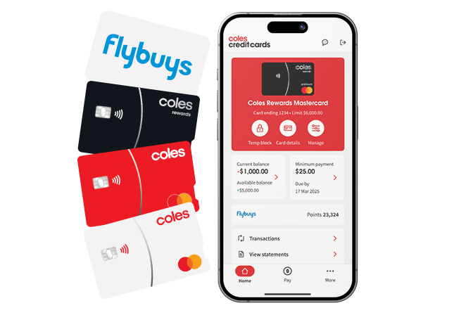 Coles Credit Cards App manage your account