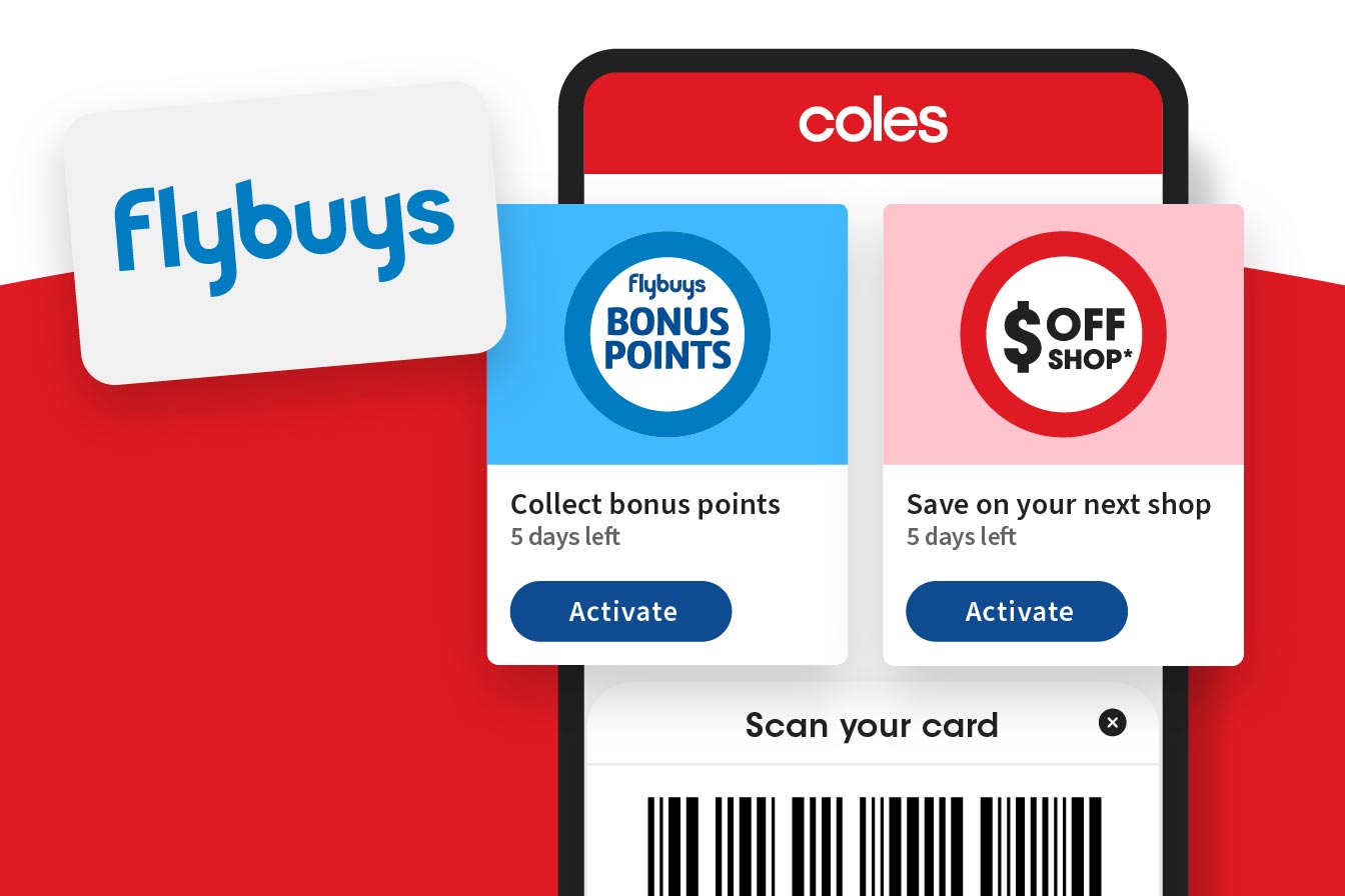 Flybuys offers on the Coles app