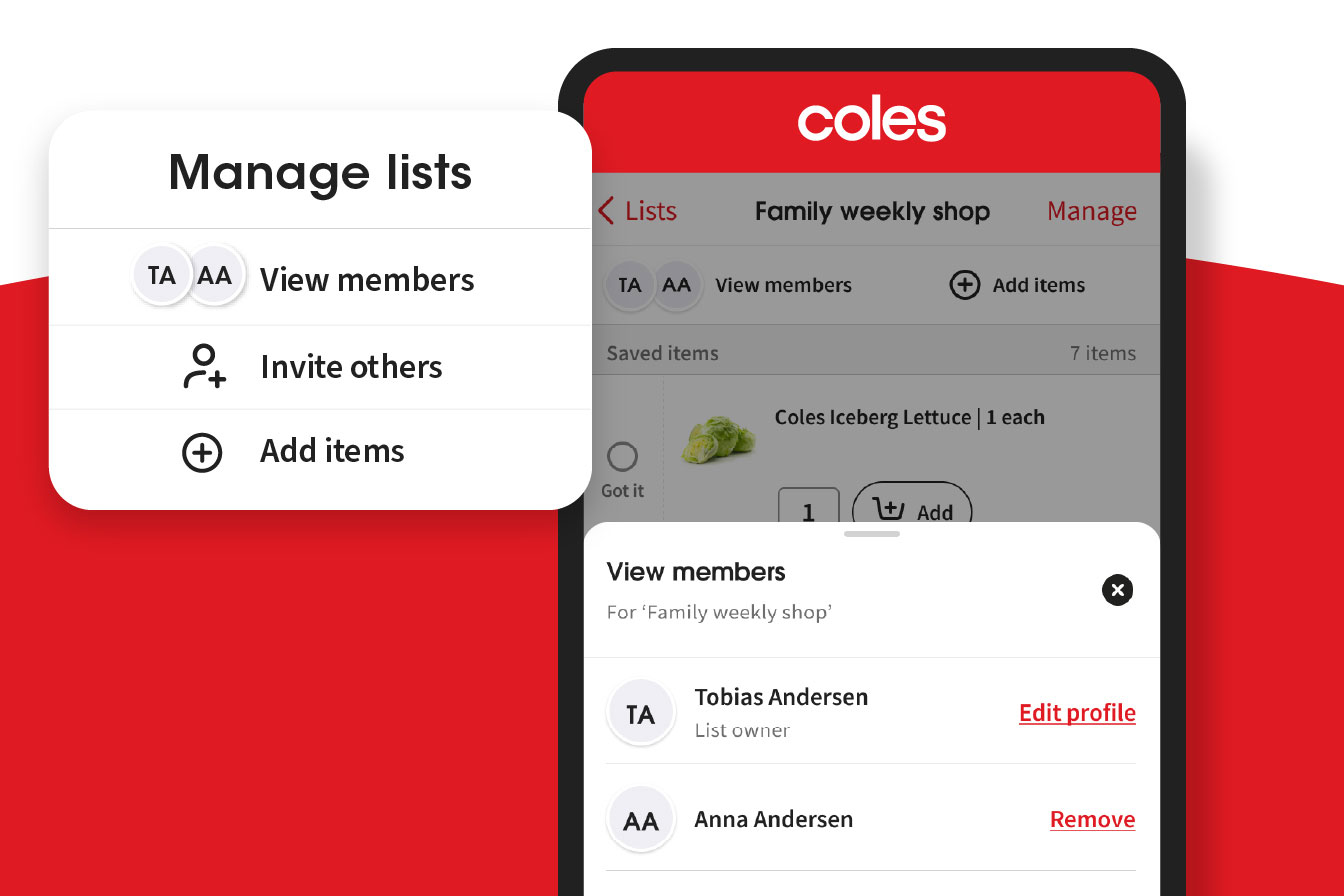 Create collaborative lists with your friends and family