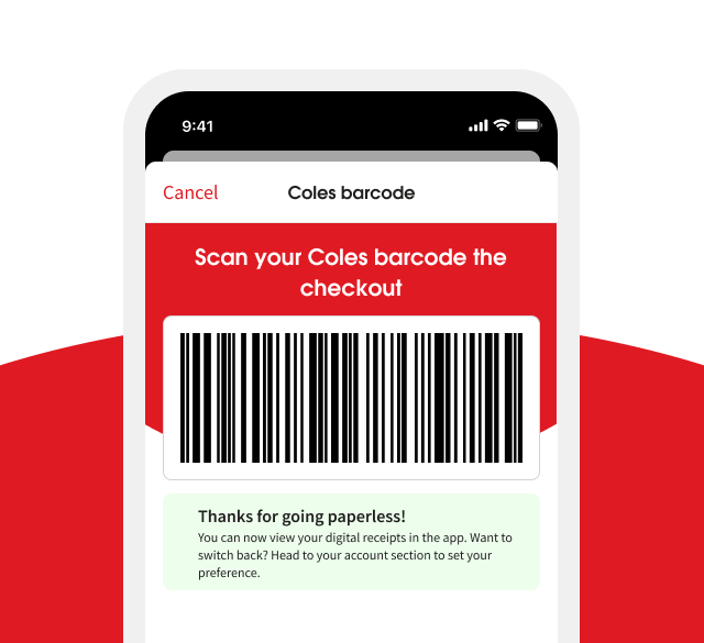 Digital receipts | Coles