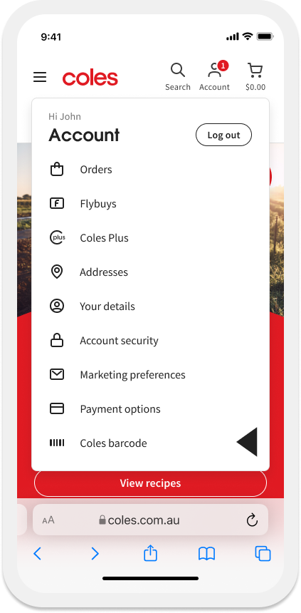 Digital receipts | Coles