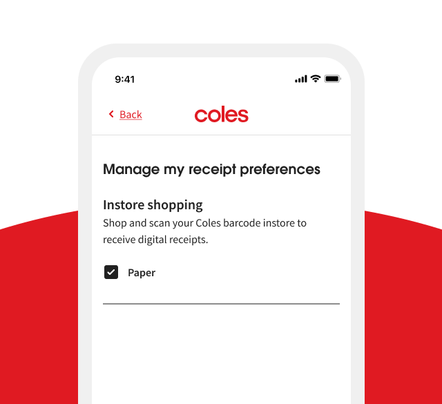 Digital receipts | Coles
