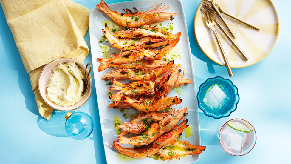Barbeque Prawns with Champagne Butter Recipe | Coles