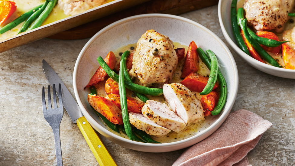 Creamy Peppercorn Chicken Tray Bake Recipe | Coles