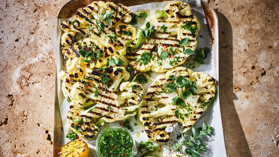 Cauliflower Steaks with Butter Bean Puree Recipe | Coles