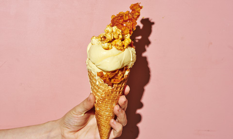 Corn Ice Cream with Honey-Popcorn Crackle Recipe | Coles