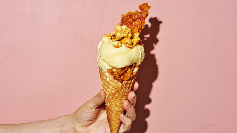 Corn Ice Cream with Honey-Popcorn Crackle Recipe | Coles