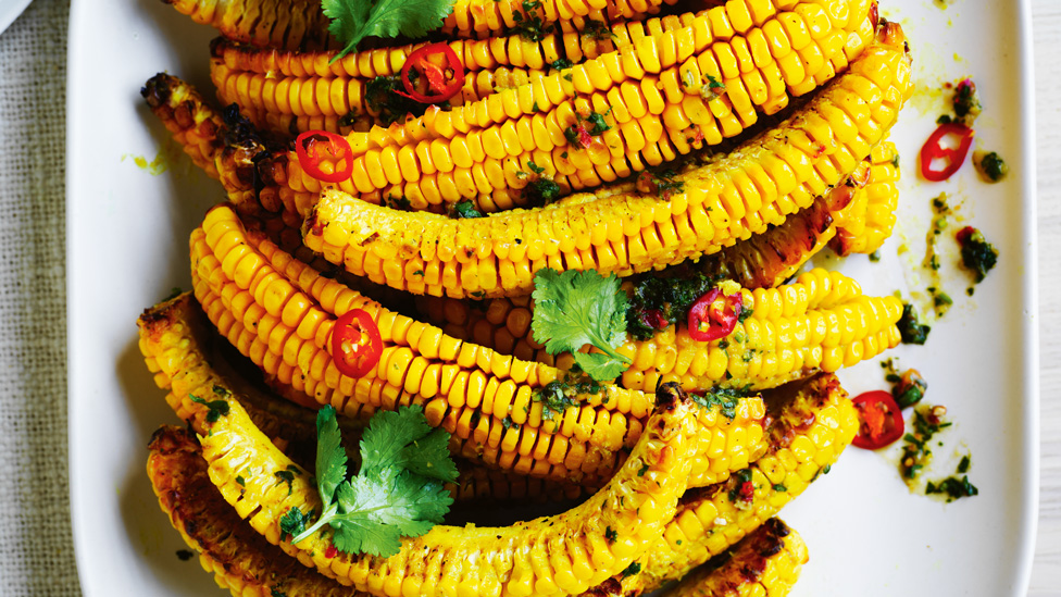 Curtis Stone's Corn Ribs with Vadouvan-Spice Butter & Coriander Chutney ...