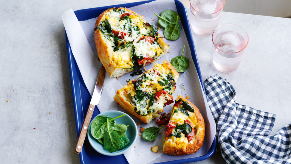 Haloumi, Egg & Tomato Stuffed Bread Recipe | Coles
