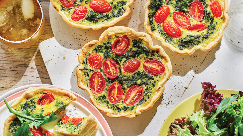 Tomato, Cheddar & Spinach Quiches Recipe | Coles