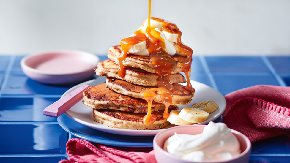 Sticky Date Choc-Chip Pancakes With Banana Recipe | Coles
