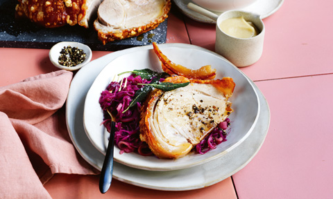 Roast Pork With Wilted Cabbage & Apple Puree Recipe | Coles
