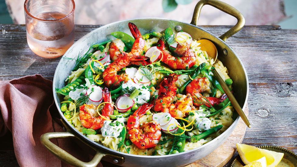 BBQ Prawn & Spring Greens Risoni Risotto Recipe | Coles