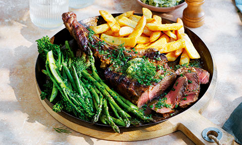 Tomahawk Steak with Herb-Horseradish Butter Recipe | Coles