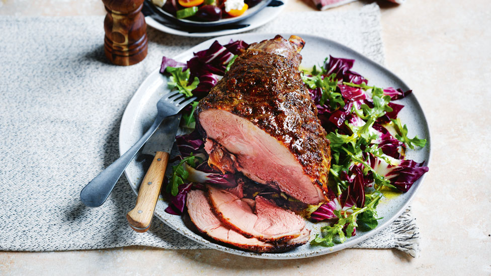 Curtis Stone’s Honey-Mustard Lamb Roast with Greek Salad Recipe | Coles