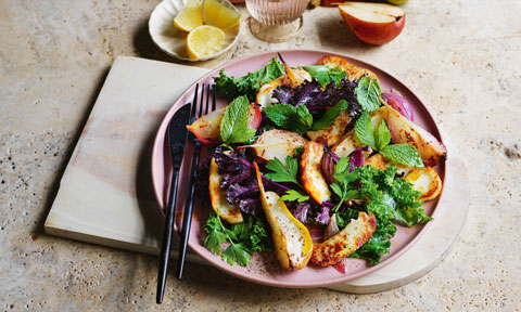 Honey-Mustard Roasted Pear & Haloumi Salad Recipe | Coles