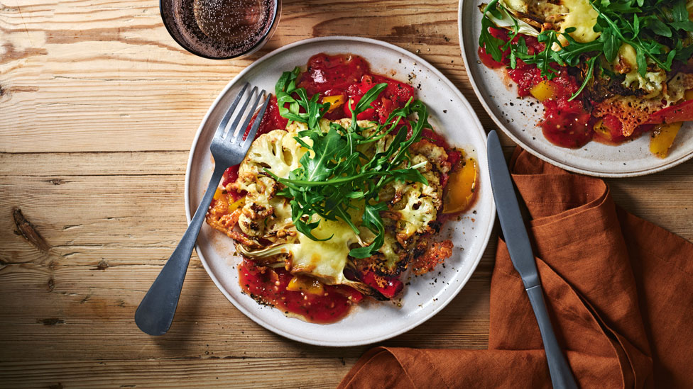 Cauliflower Steaks With Tomato & Capsicum Sauce Recipe | Coles