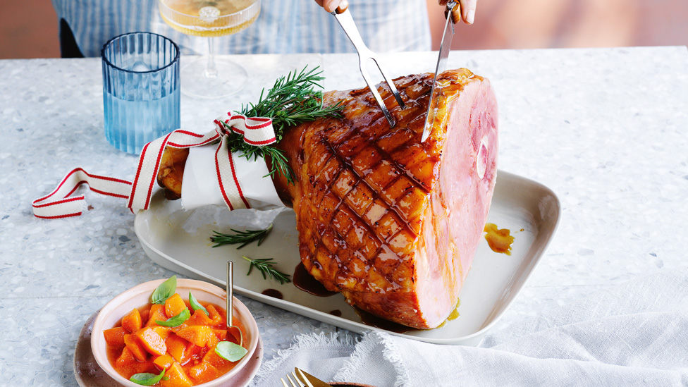 Curtis Stone’s Maple & Mustard Glazed Ham with Nectarine Compote Recipe ...