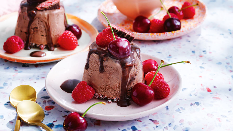 Berry-filled Black Forest Ice Cream Puddings Recipe | Coles