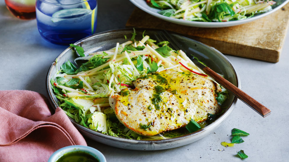 Garlic-Basil Chicken with Apple Slaw Recipe | Coles