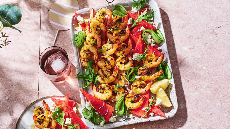 Lemon Thyme Prawns With Watermelon Salad Recipe | Coles