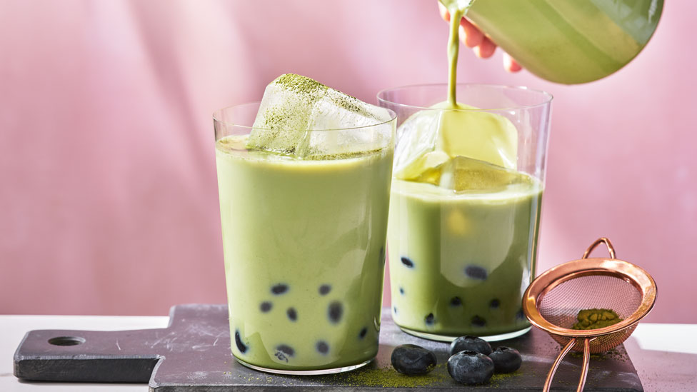 Iced Matcha Latte With Blueberry ‘Pearls’ Recipe | Coles