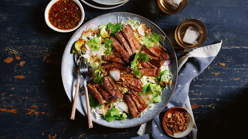 Curtis Stone’s BBQ Scotch Fillet With Slaw & Tamarind Dressing Recipe ...
