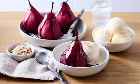 Red Wine Poached Pear Recipe | Coles