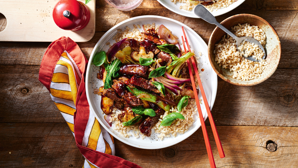 Garlic-Basil Beef & Shiitake Mushroom Stir-Fry Recipe | Coles