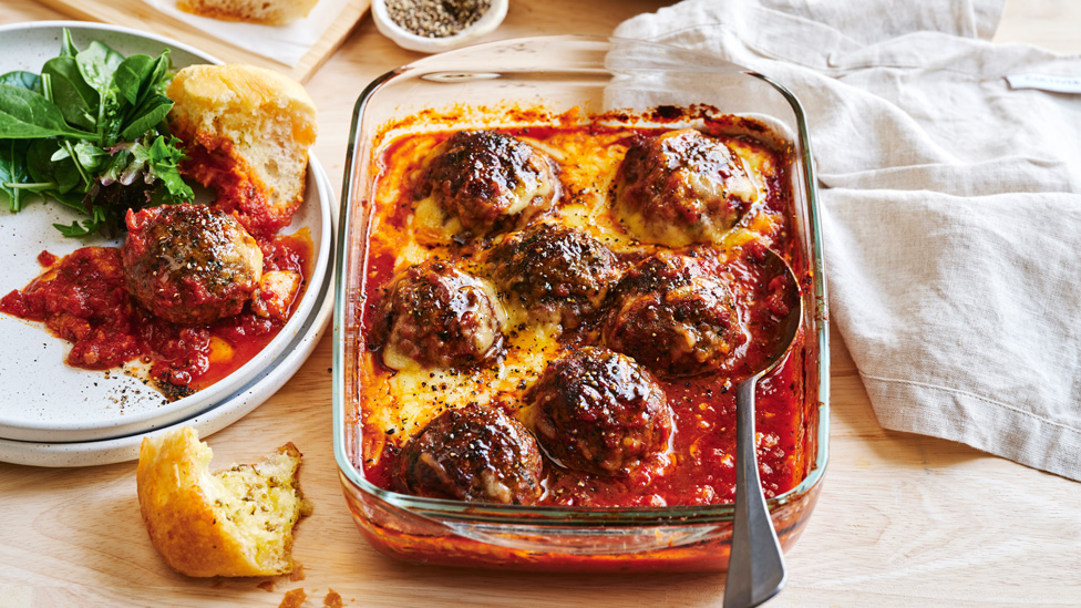 Beef meatballs with tomato and smoked cheddar recipe | Coles