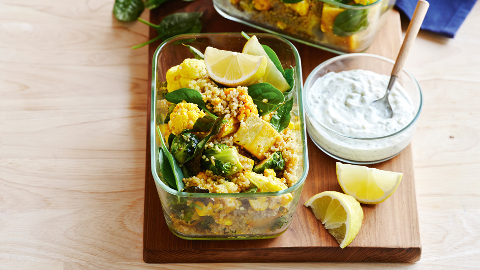 Quinoa salad with Brussels sprouts, cauliflower and paneer recipe | Coles