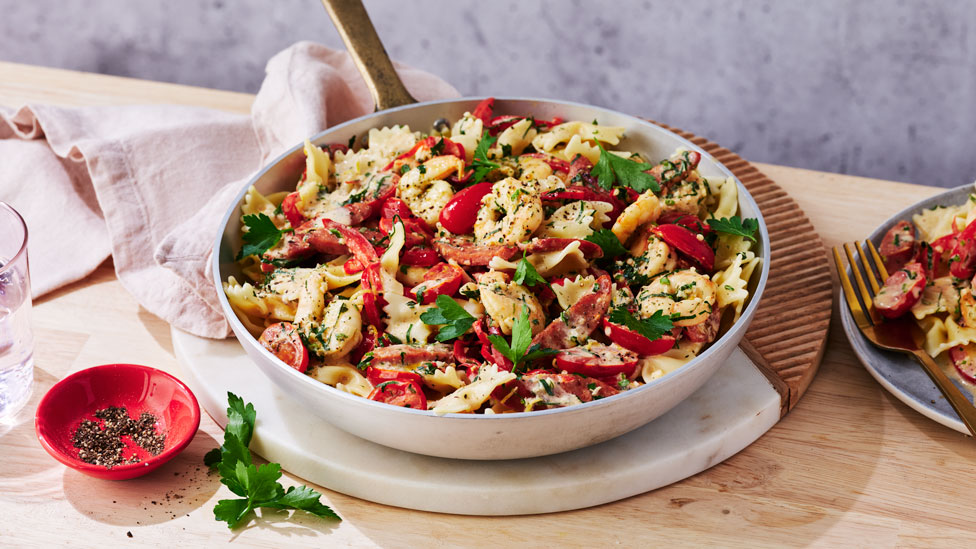 Prawn & Chorizo Pasta Recipe | Fusilli Pasta Recipe | Coles