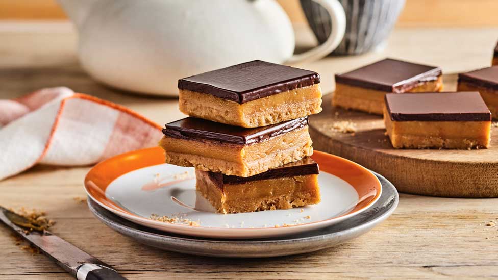 Chocolate Caramel Slice With Digestive Biscuit Base