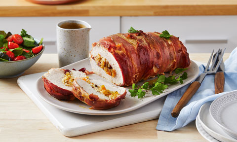 Turkey Roll recipe | Festive Stuffed Turkey Breast Roll | Coles