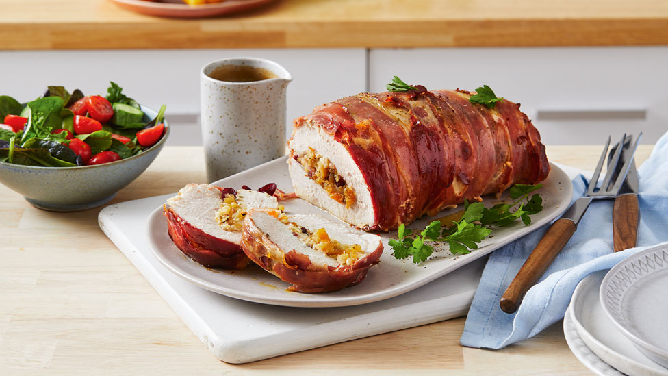 Turkey Roll recipe | Festive Stuffed Turkey Breast Roll | Coles