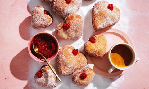 Raspberry Jam Heart Doughnuts Recipe | Coles