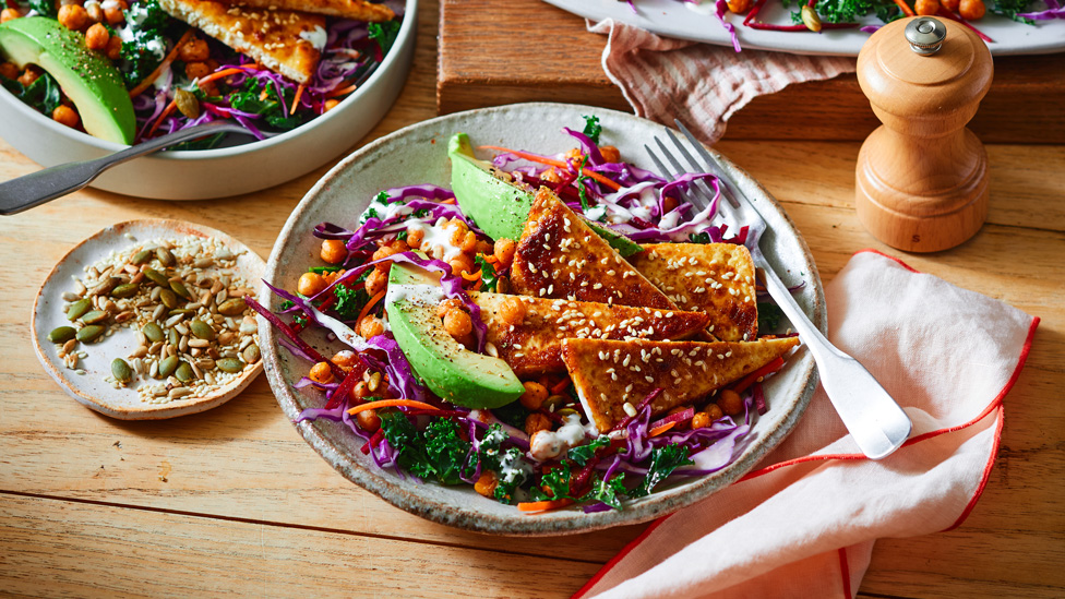 Sesame Tofu & Roasted Chickpea Salad Recipe | Coles
