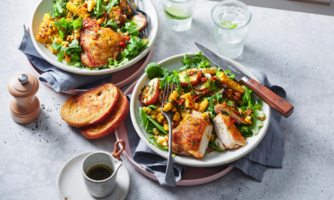 Crispy Chicken With Grilled Vegetable Salad Recipe | Coles