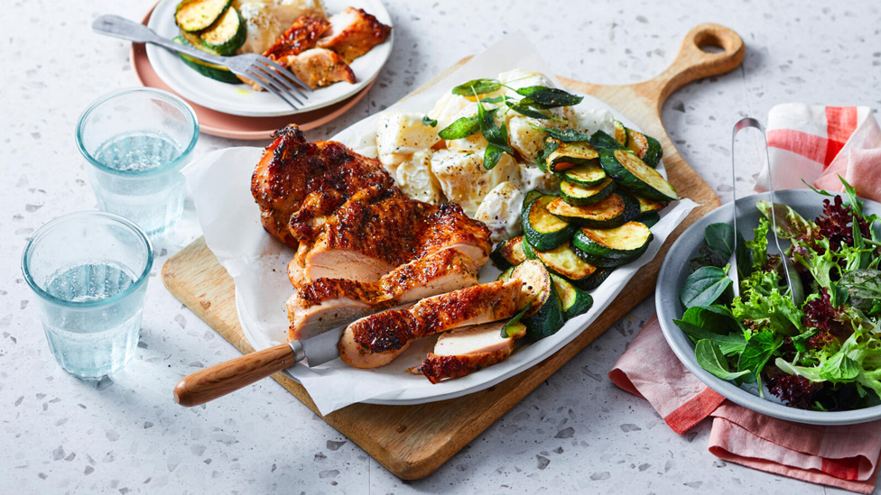 Herb & Garlic Chicken With Crispy Sage Potato Salad Recipe | Coles