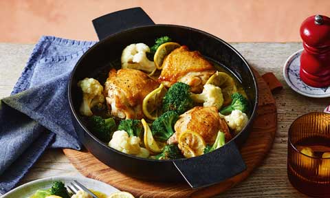 One-pan Baked Lemon Garlic Chicken Recipe | Coles