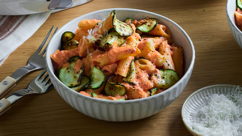 Cheesy Tomato Pasta With Crispy Zucchini Recipe | Coles