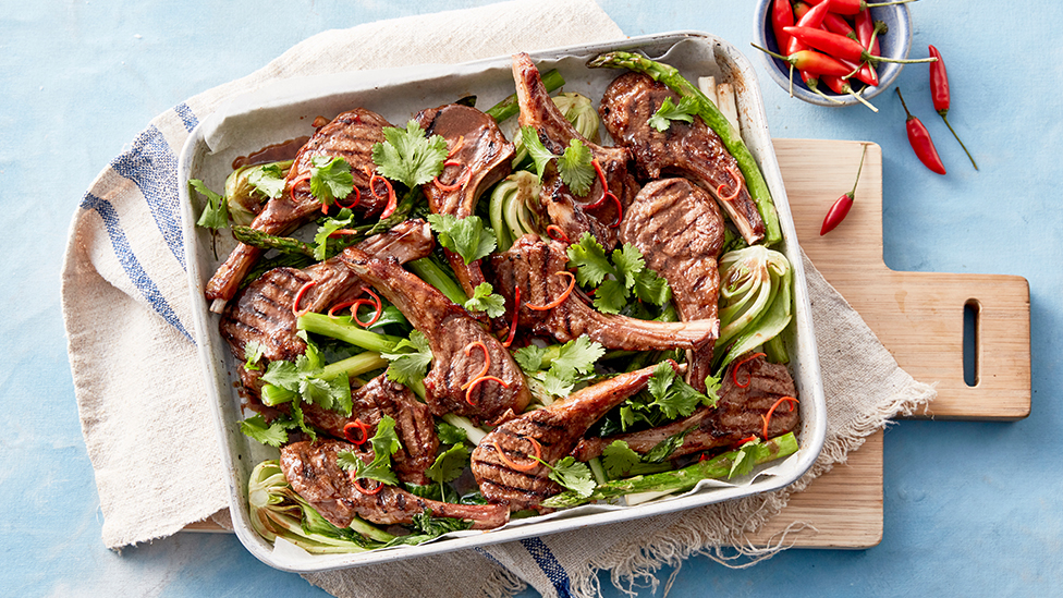 Black Bean Lamb Cutlets with Roasted Spring Veggies Recipe | Coles