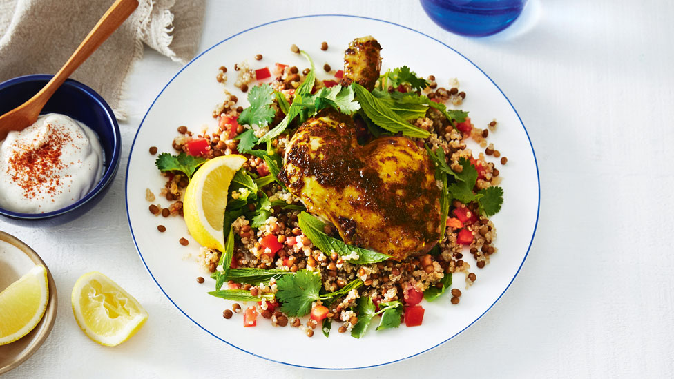 Chermoula Chicken with Quinoa & Lentil Salad Recipe | Coles