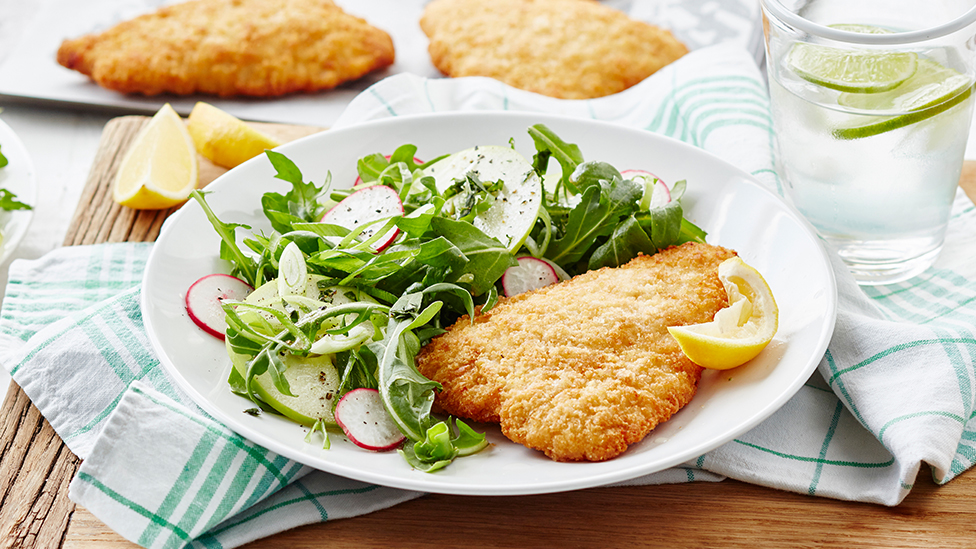Quick & Easy Chicken Schnitzel with Apple Salad Recipe | Coles